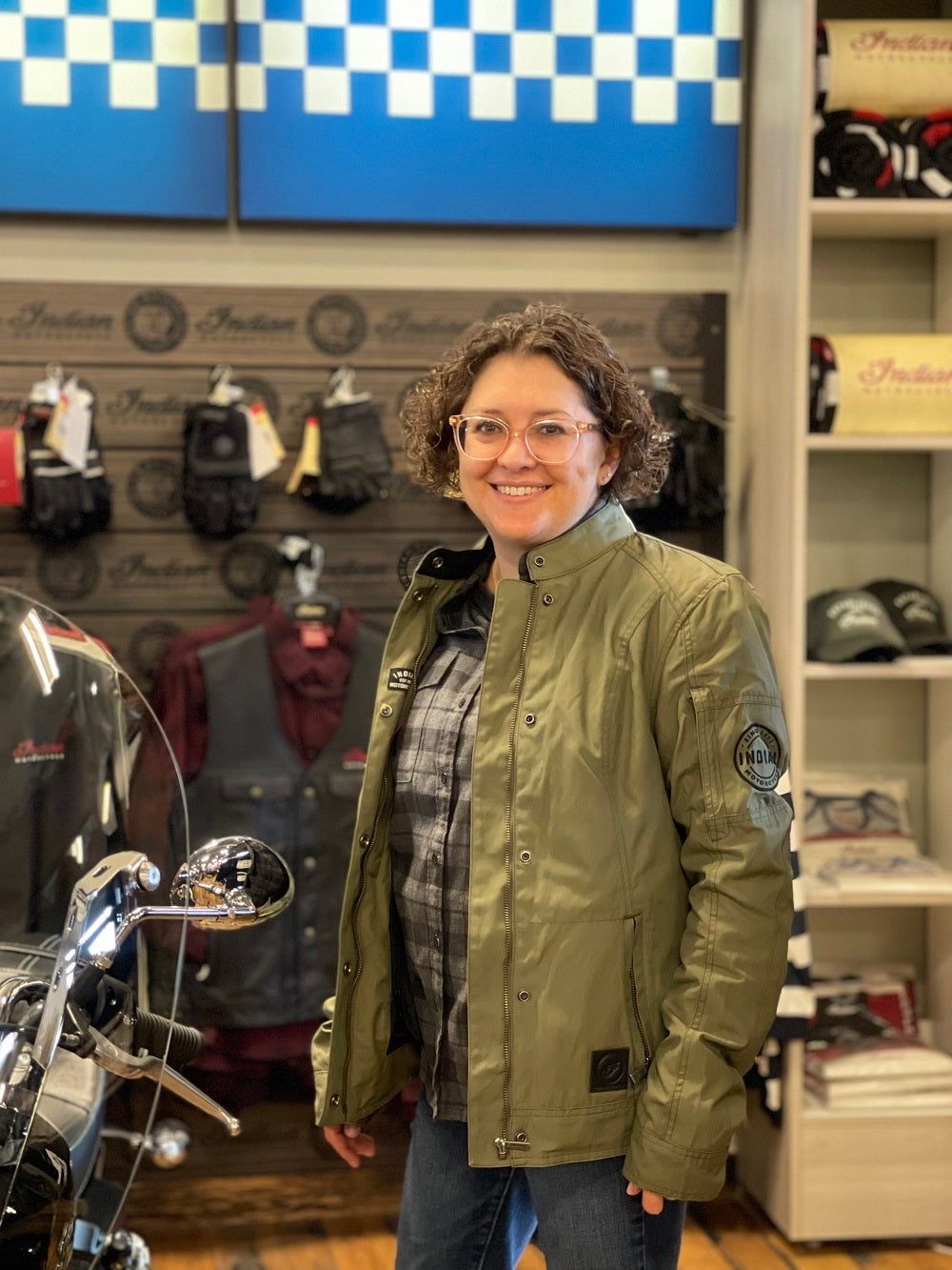 Indian Motorcycle Women's Harrison Wax Jacket, Khaki | 2833367 — Bair's ...