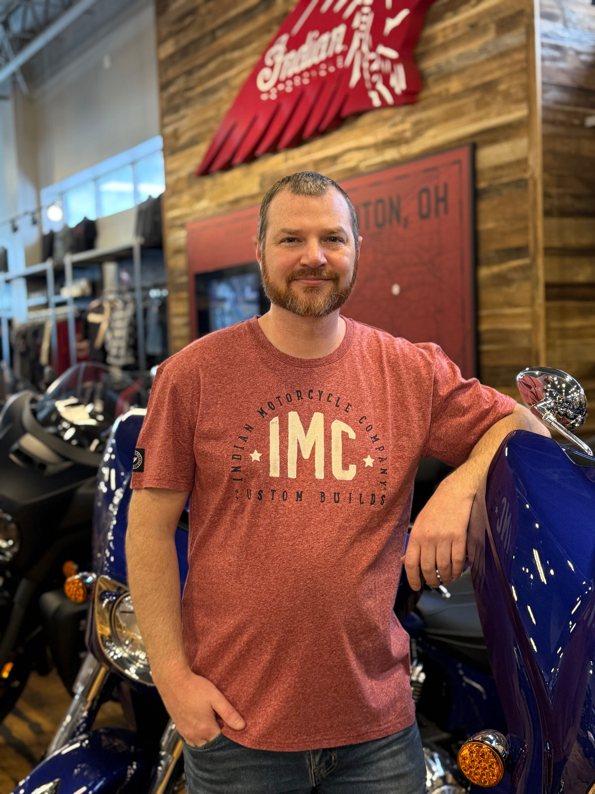Indian Motorcycle Men's IMC Custom Builds Tee, Red | 2865612 — Bair's ...