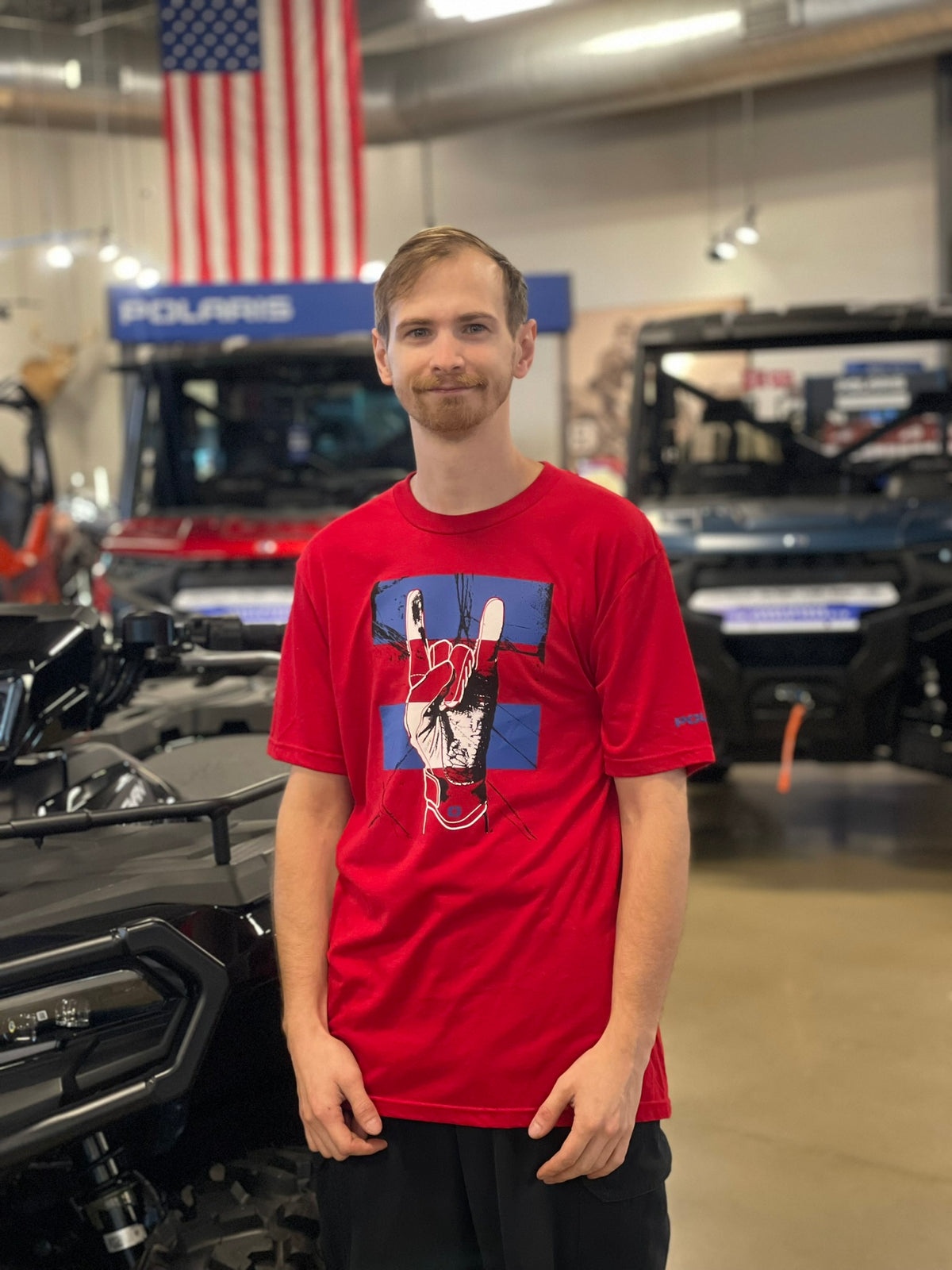 Polaris Men's Rock It Tee, Red | 2864733 — Bair's Powersports Online